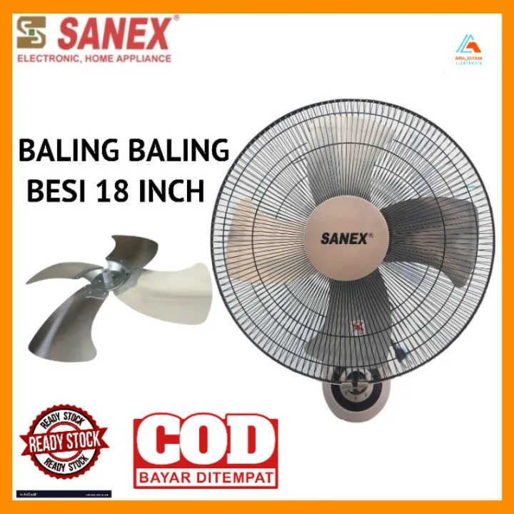 SANEX Kipas Angin Dinding 18 inch FW-1879 Baling Baling Besi | Lazada Indonesia