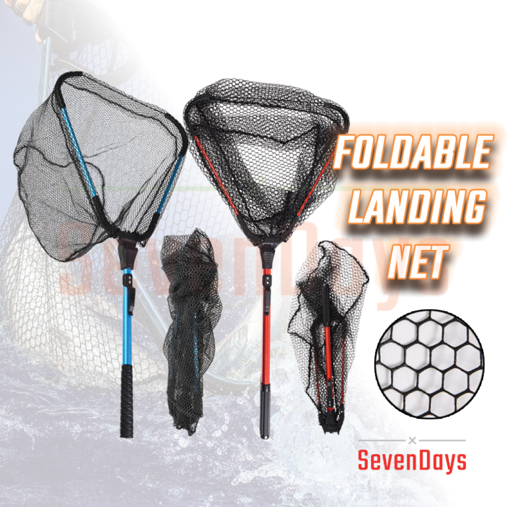 Foldable Landing Net River Sauk Penyauk Ikan Pancing Fishing Knotless ...