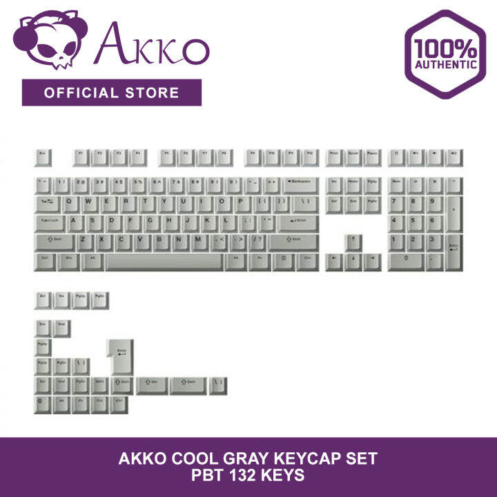 Akko Cool Gray Keycap Set PBT 132 Keys | Lazada PH