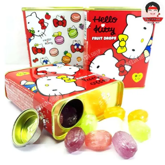 Sakuma Hello Kitty FRUIT DROPS คิตตี้ ลูกอม รสผลไม้รวม 8รส บรรจุกระป๋อง ...