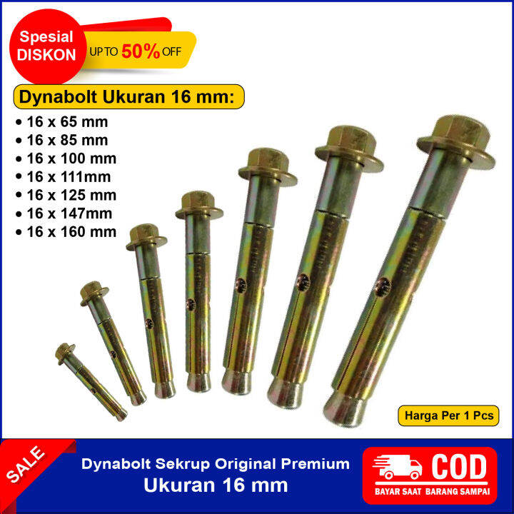 Baut Dynabolt Baut Tanam Untuk Tembok Beton Kontruksi Ukuran 16 Mm ...