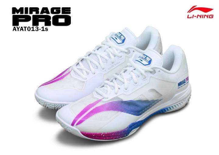Li-Ning รองเท้าแบดมินตัน MIRAGE PRO WHITE/PURPLE (AYAT013-1S) | Lazada ...