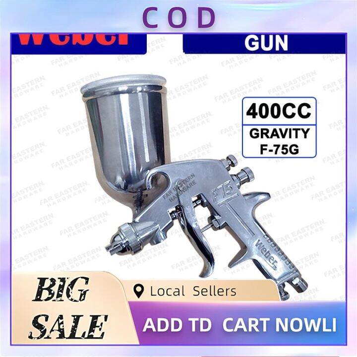 Ready stock 】 WEBER Pneumatic Paint Spray Gun F-75G Sprayer 400cc ...