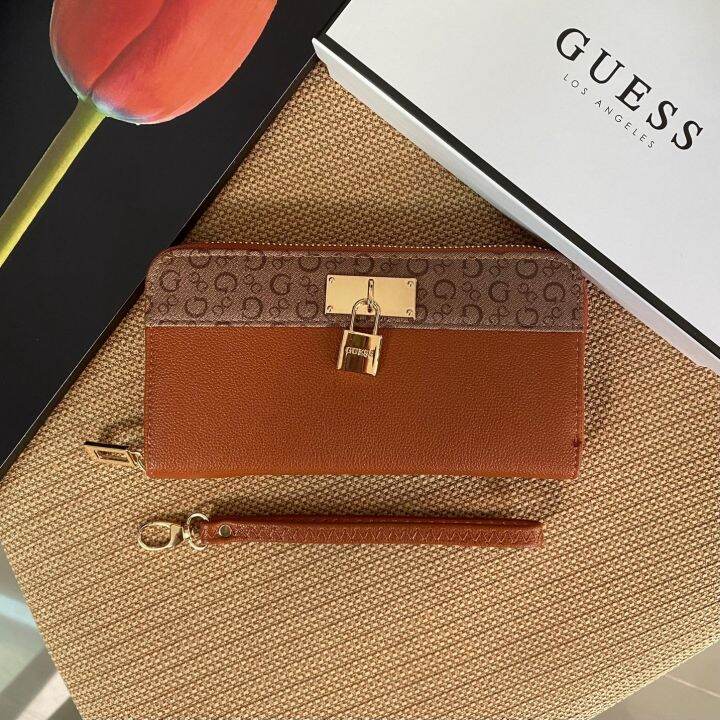 กระเป๋าเงิน ใบยาว Guess Long Wallet กระเป๋าสตางค์ใบยาวซิปรอบหนังนิ่ม ...