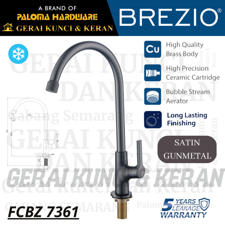 BREZIO FCBZ 7361 KERAN Wastafel Bar & Dapur CUCI PIRING KRAN AIR ANGSA SINK ABU | Lazada Indonesia