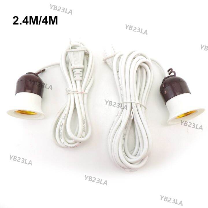 AC E27 Socket wall power cord extension Cable led Lamp Bulb Bases US ...