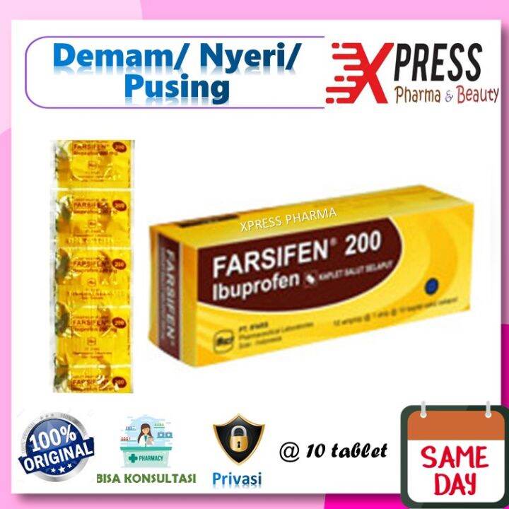 ⚡XPRESS⚡ Farsifen 200mg STRIP Obat Demam Nyeri Pusing Farsiven Fasifen ...