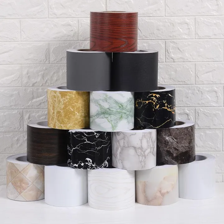 Composite flat white marble aisle tape hotel pvc waterproof wallpaper ...