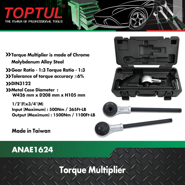 Toptul Torque Multiplier 3/4(F) x 1 (M) 3000Nm / 2200Ft-Lb (ANAE2432 ...