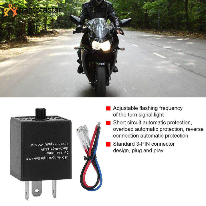[pantorastar] 12V 24V 3-PIN Adjustable LED Flasher Relay Turn Signal ...