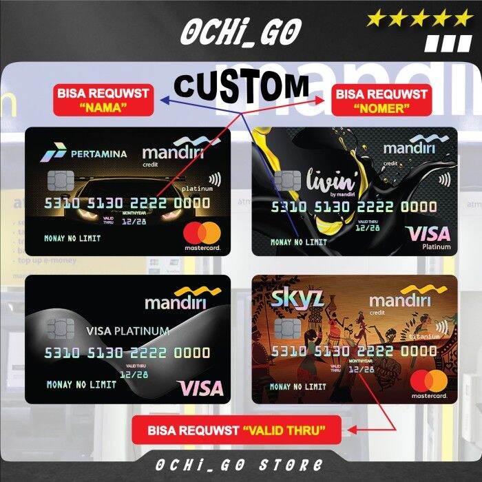 Stiker Atm Garskin Skin Card Custom Bank Mandiri Sticker Kartu Atm Bca ...