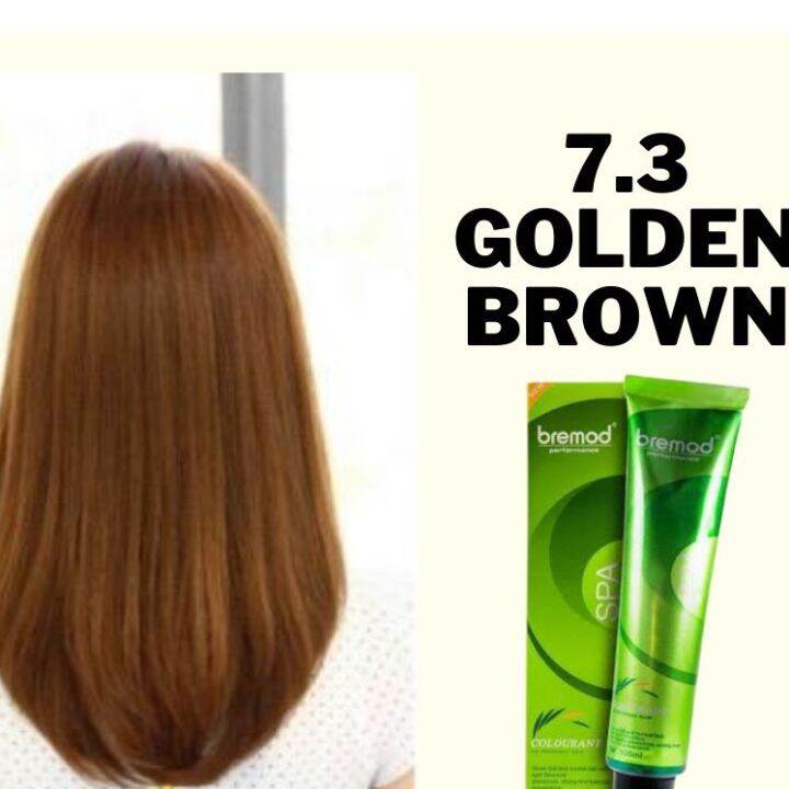 7.3 golden brown bremod hair color 100 ml with oxidizing cream 100ml ...