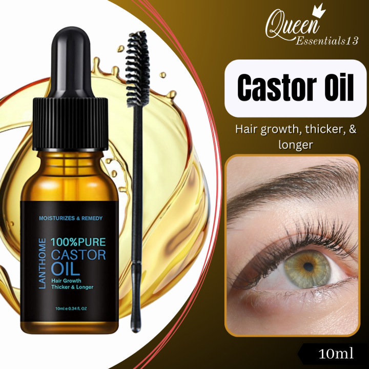 AUTHENTIC 100% Pure Castor Oil w/ mascara brush - Eyelash/eyebrows hair ...