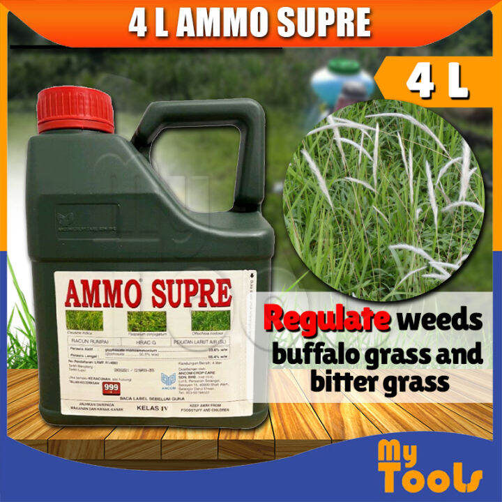Mytools 4 liter Ammo Supre Glyphosate-Monoammonium 33.5% Racun Rumput ...
