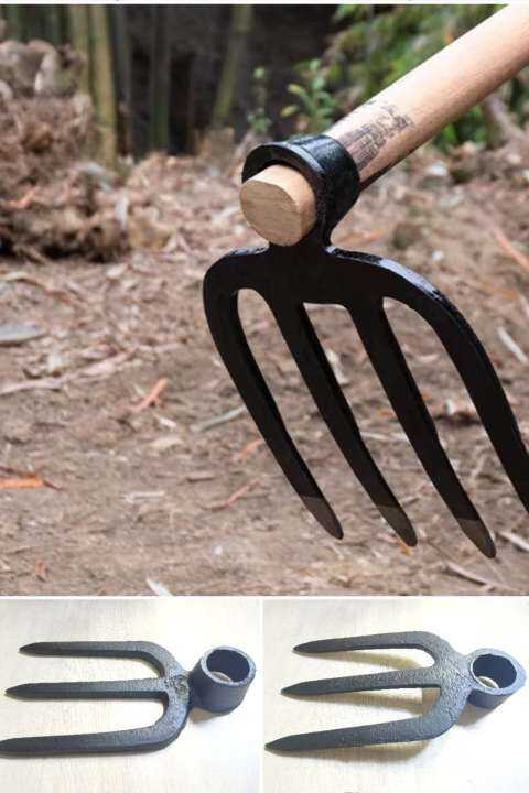 Three-tooth spike harrow head rake farm tools iron harrow head weeding ...