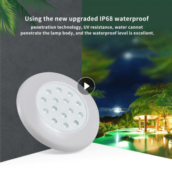 LED Swimming Pool Light DC12V Seven Color RGB Waterproof IP68 Submersible Light Underwater ...