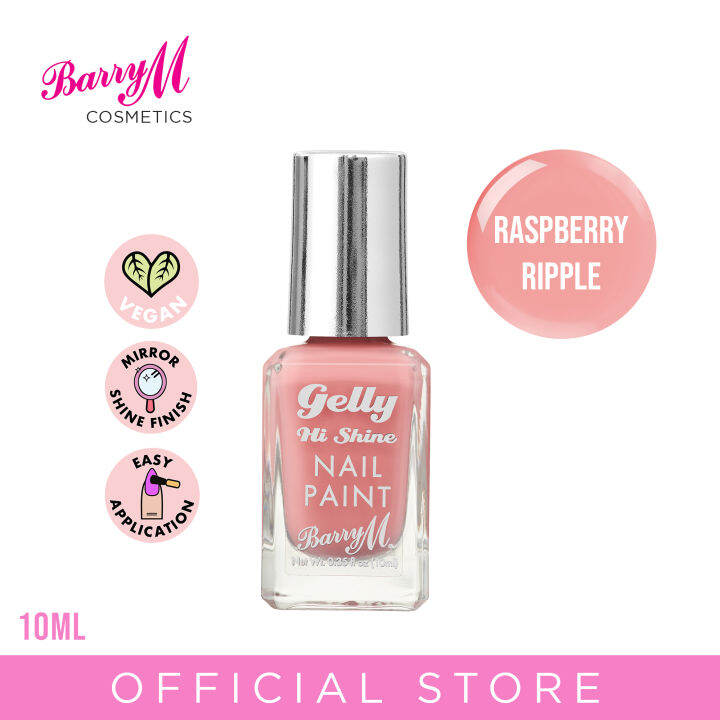 Barry M Gelly Hi Shine Nail Paint Raspberry Ripple Gel Nail Polish ...
