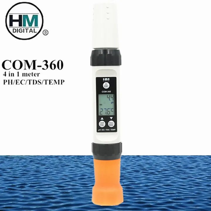 【4 in1】HM COM-360 Digital PH/TDS/Temp/EC Meter PH Tester Conductivity ...