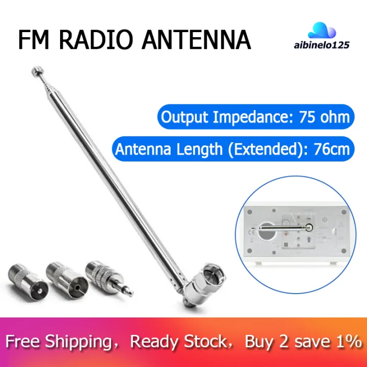 Rod Antenna 3.5mm Adapter FM Radio Antenna Replacement Telescopic Screw ...