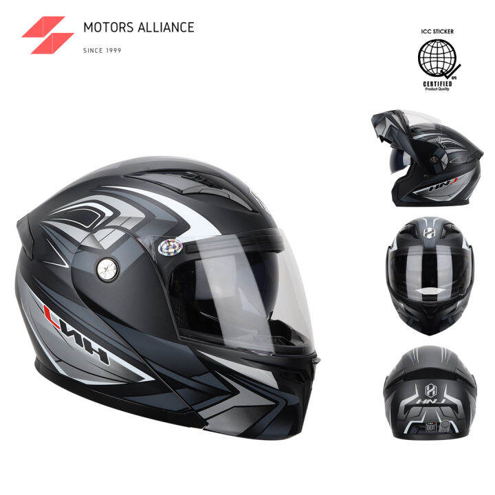Motors Alliance HNJ 811 BT Modular Helmet with Bluetooth Flip Up Dual ...