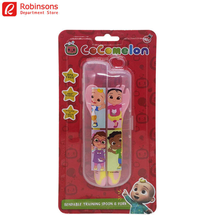 Cocomelon Bendable Training Spoon&Fork with case (pink) | Lazada PH