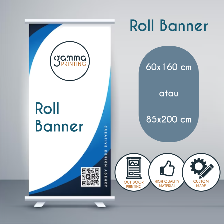 Custom Cetak Roll Banner / Tripod Spanduk / Stand Benner Toko Wisuda ...