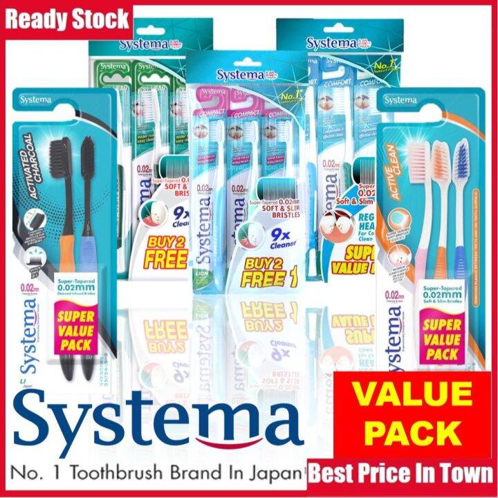 [JIMAT KINGS] Systema Soft Toothbrush Super Value Pack 3's(Comfort ...