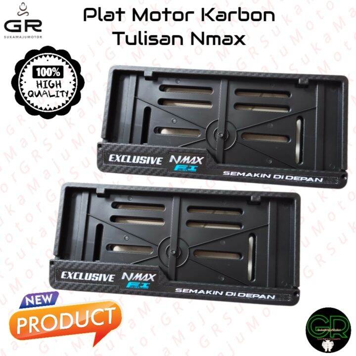 Bingkai Plat nomor motor karbon model tulisan Nmax Plat Nomor Motor ...