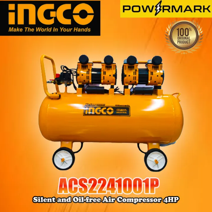 INGCO ACS2241001P Silent and Oil-free Air Compressor 4HP [POWERMARK ...