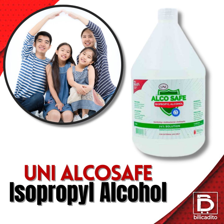Uni AlcoSafe 70% Isopropyl Alcohol 1 Gallon - Germ-Killing Solution for ...
