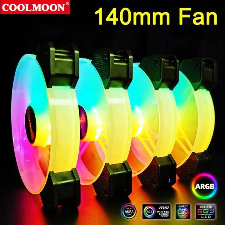Coolmoon 140Mm RGB Cooling Fans 6Pin Heatsink Ventoinha Rgb For PC ...