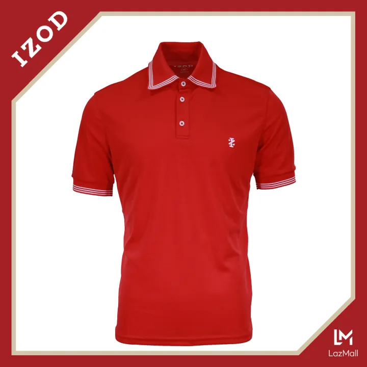 Izod Men's Basic Fit Plain Golf Shirt w/ Knitted Collar (Red) | Lazada PH