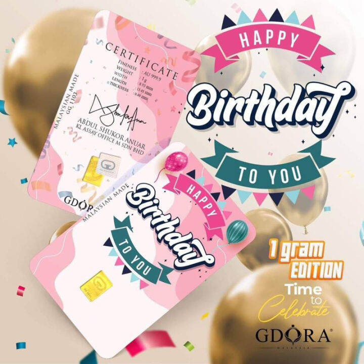 Niza Dora Gold Gdora Happy Birthday Gold Bar 1g - Limited Edition | Lazada
