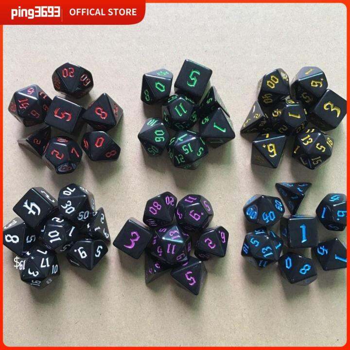 PING3693 7pcs/set Acrylic D12 D20 7-Die For TRPG DND DND Dice Polyhedral Dice Game Dice Table ...