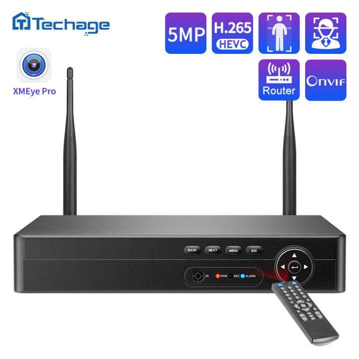 Techage 8CH H.265 5MP Wireless NVR Recorder Wifi CCTV Camera System P2P ...