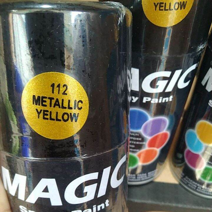 cat semprot pilok pilox magic spray paint 300cc magic metallic yellow ...