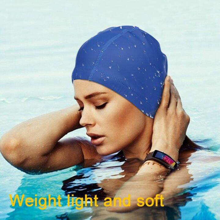 Swimming Caps Elastic Nylon Swimming Pool Hat Ultrathin Bathing Cap ...