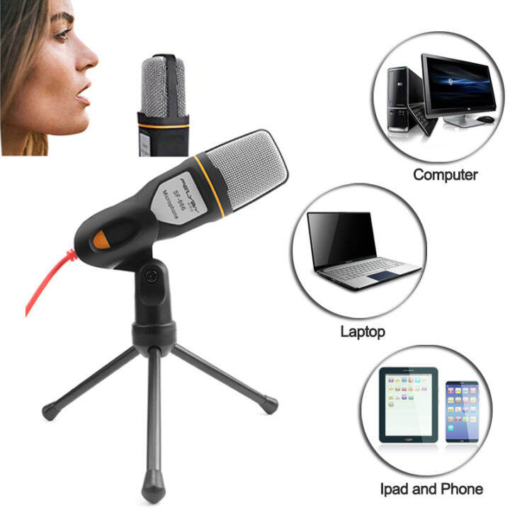 Mikrofon Kondenser Studio + Stand SF666 Microphone with Stand 3.5mm Mic ...