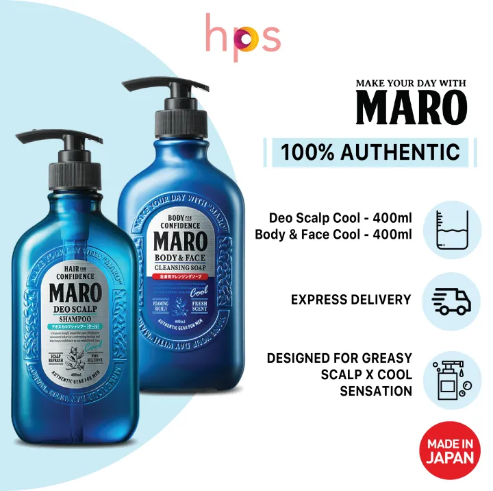 MARO Deo Scalp Non Silicon Shampoo Cool 400ml ( Green Mint Scent ...