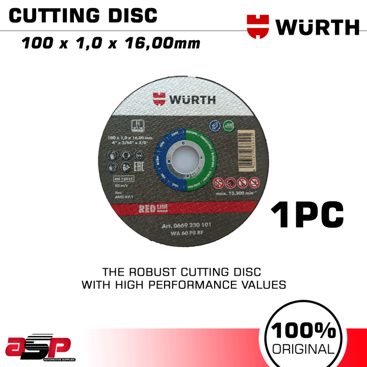 Wurth Cutting Disc For Steel Red Line 100MM (1 Piece) | Lazada PH
