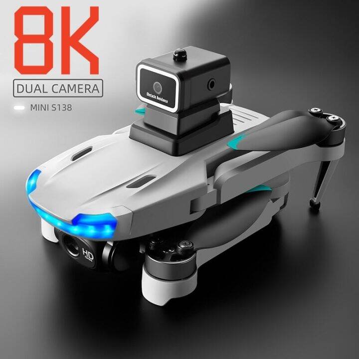 S138 Drone 8K Professional HD Dual Camera WIFI 360° Obstacle Avoidance Optical Flow FPV Mini ...