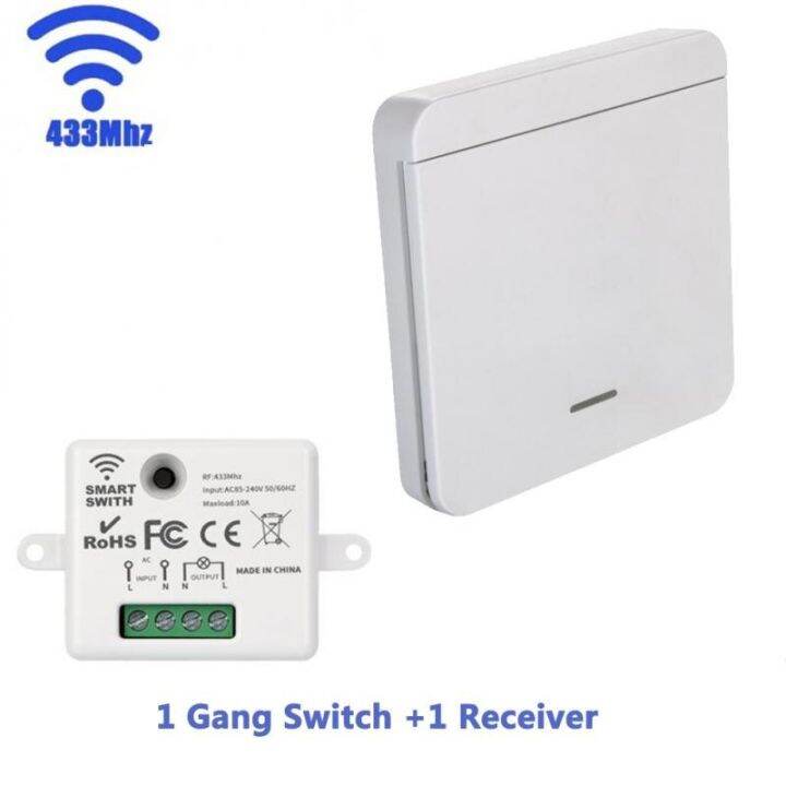 1/2/3 Gang Wireless Wall Switch RF 433Mhz Interruptor Light Switch Remote Control 86 10A 110V ...