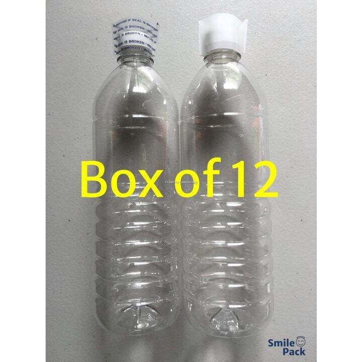 PET Bottle 1 liter - BOX of 12 pcs 1L 1000 ml with Caps and Cap / Shrink Wrap | Lazada PH