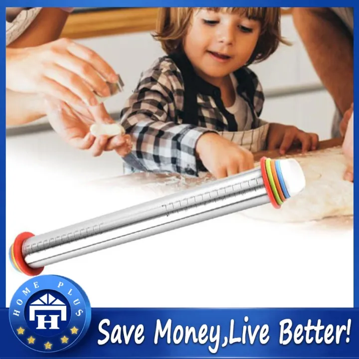 Adjustable Stainless Steel+PP Rolling Pins Adjust Thickness Scale ...