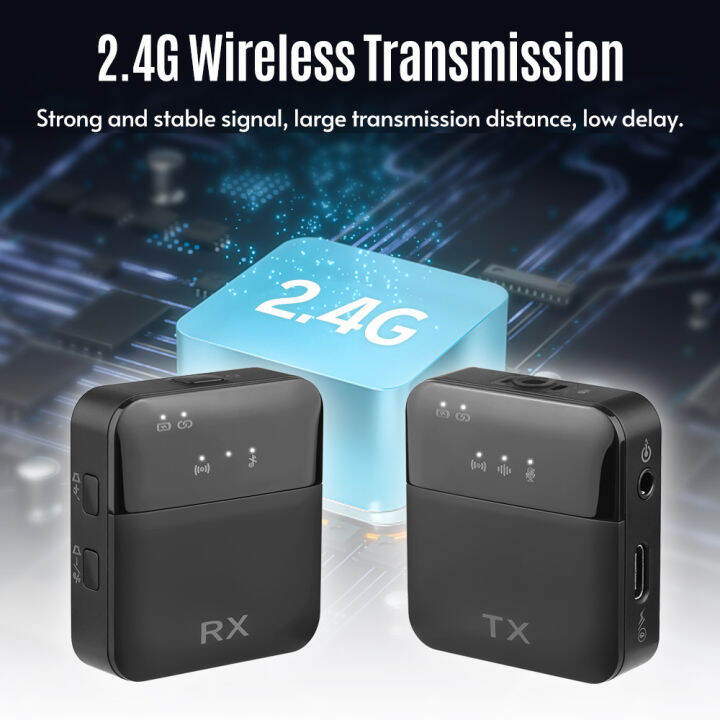 2.4G Mini Wireless Microphone System with Transmitter Receiver ...