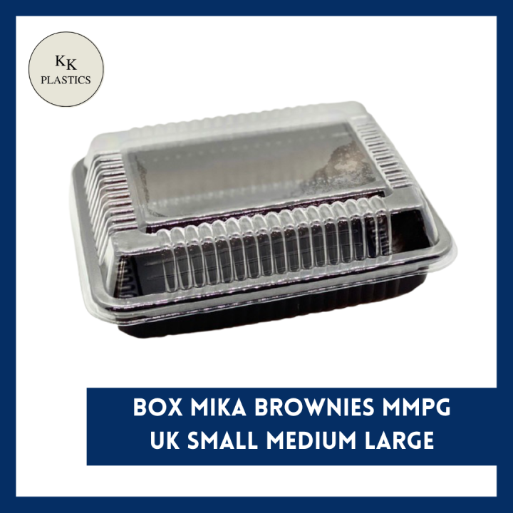 PLASTIK BOX MIKA BROWNIES UK S M L WARNA COKLAT | BOX MIKA NASI | KOTAK ...