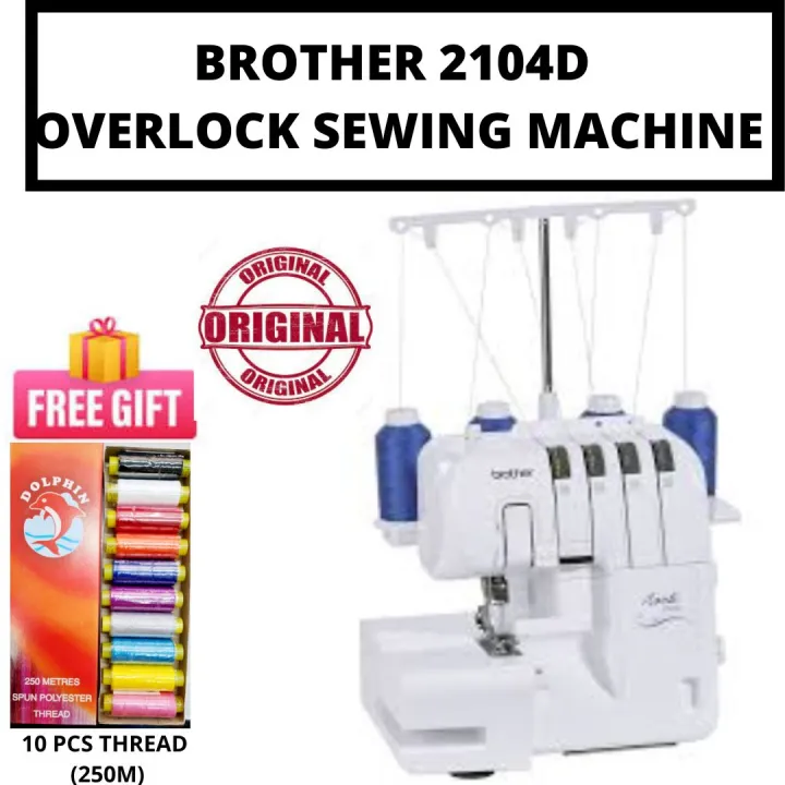 Brother 2104D Overlock Sewing Machine ORIGINAL / Mesin Jahit Tepi 2104D ...