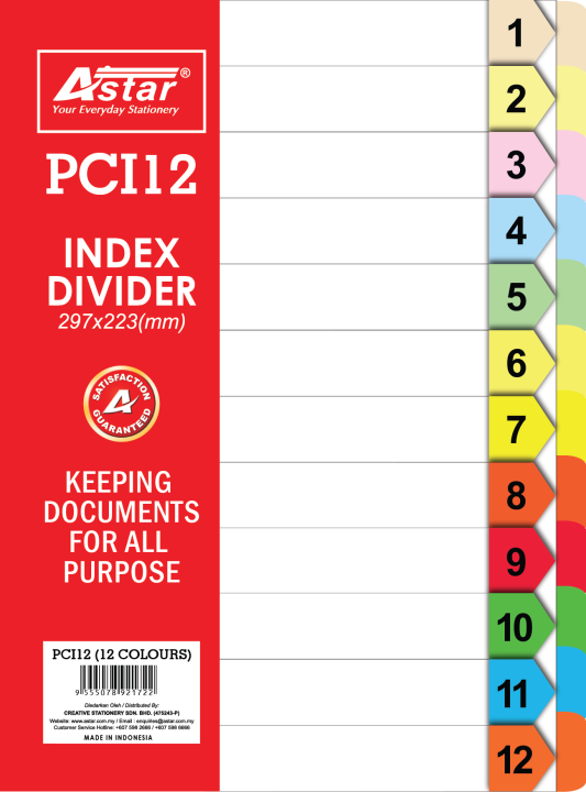 Astar Paper Index Divider 5-Tabs/10Tabs/12Tabs | Lazada