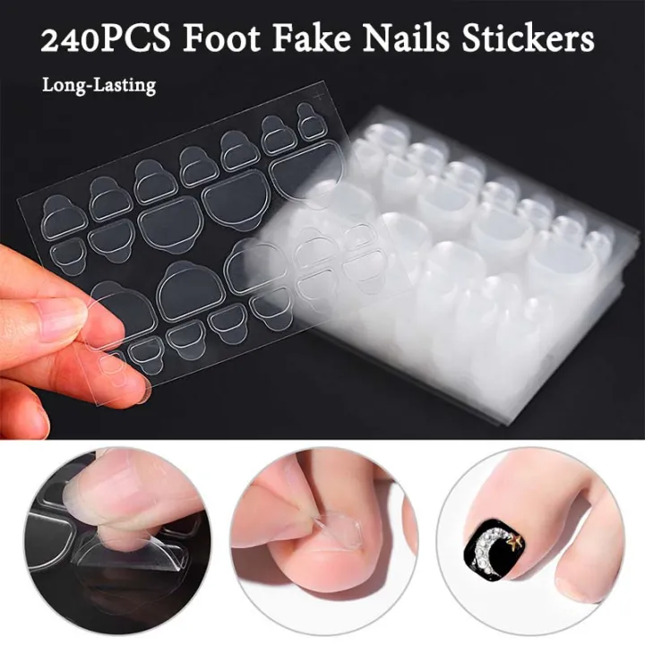 240PCS Jelly Glue For Foot Fake Nails Foot Fake Nails Jelly Glue Foot ...