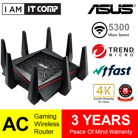 Asus RT-AC5300 AC5300 Tri Band WiFi Router with MU-MIMO, supporting ...
